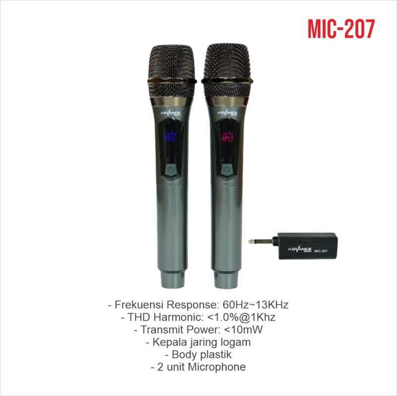 Promo Advance Mic-207 / Mic207 Professional Wireless Microphone Diskon ...
