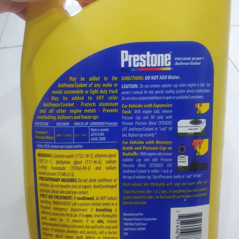 Jual Radiator Coolant Prestone Antifreeze 3.78 Liter Merah/hijau/biru ...