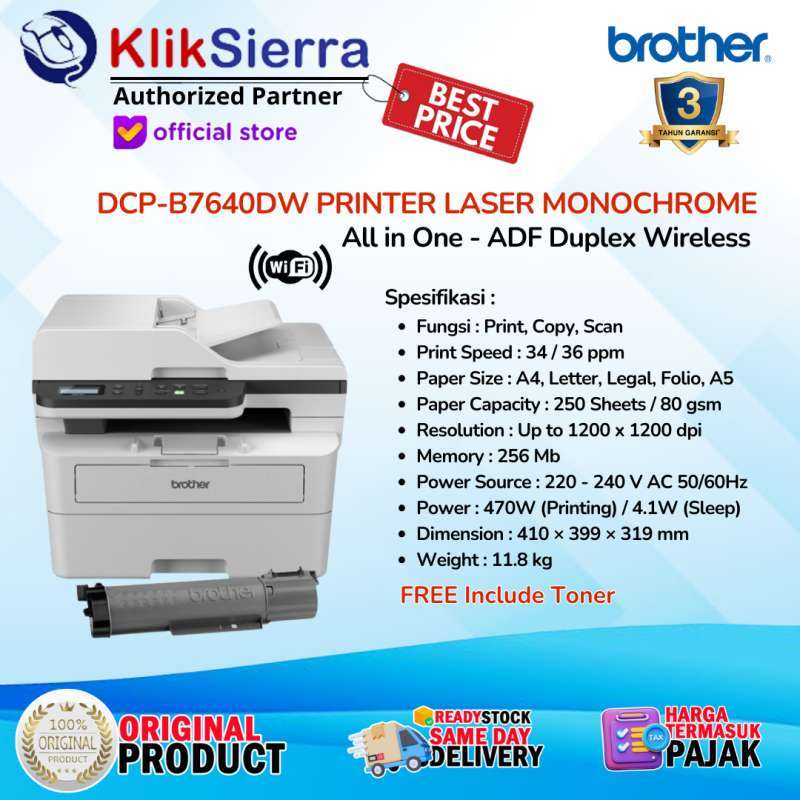 Jual Brother Dcp-b7640dw Printer Wireless Aio Laser Monochrome ...