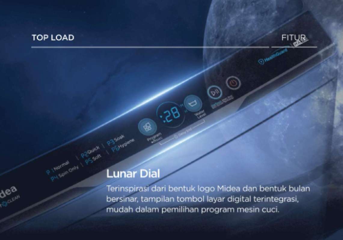 Promo Midea Ma100w75 Mesin Cuci Top Load Smart Wash 7.5kg Ma-100w75 ...