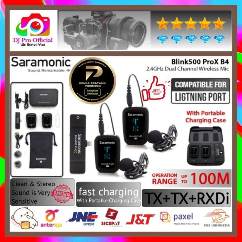 Promo Saramonic Blink500 Prox B4 Tx+tx+rxdi Blink 500 Pro X Lightning Ios Diskon 23% Di Seller ...