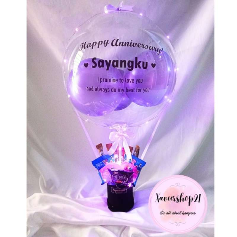 Jual Free Lampu Led!!! Buket Balon Pvc/ Balon Bloom Box/ Buket Snack ...