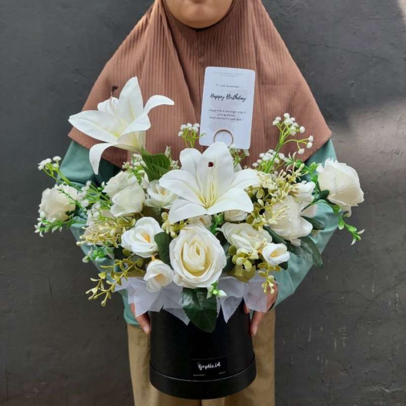 Jual Full Bunga Bloom Box Bunga Box Artificial Size Xl - Tjeplis.id Di ...