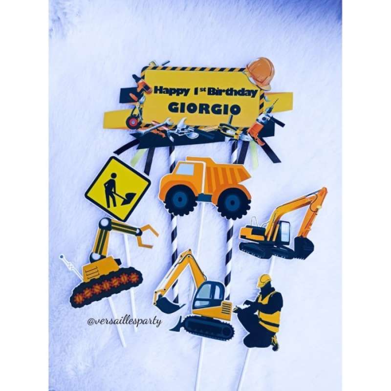 Jual Cake Topper Konstruksi/ Topper Excavator/ Hiasa Kue Excavator Di ...