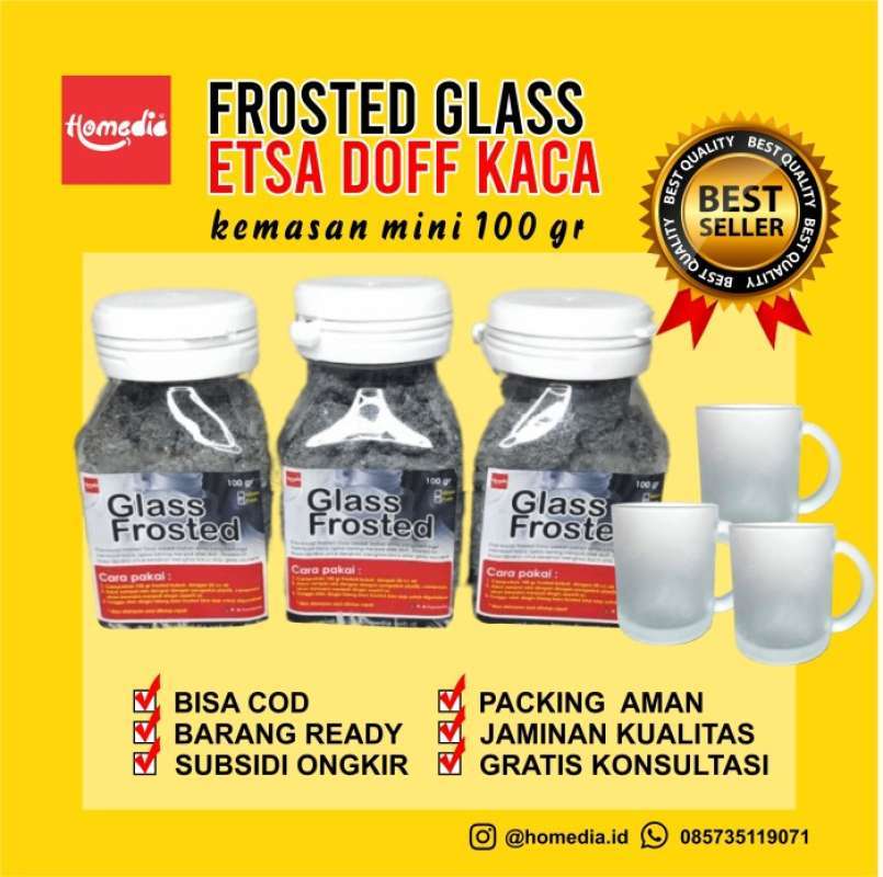 Jual Etsa Gelas Etsa Kaca Frosted Glass Bubuk Untuk Gelas Doff Di ...