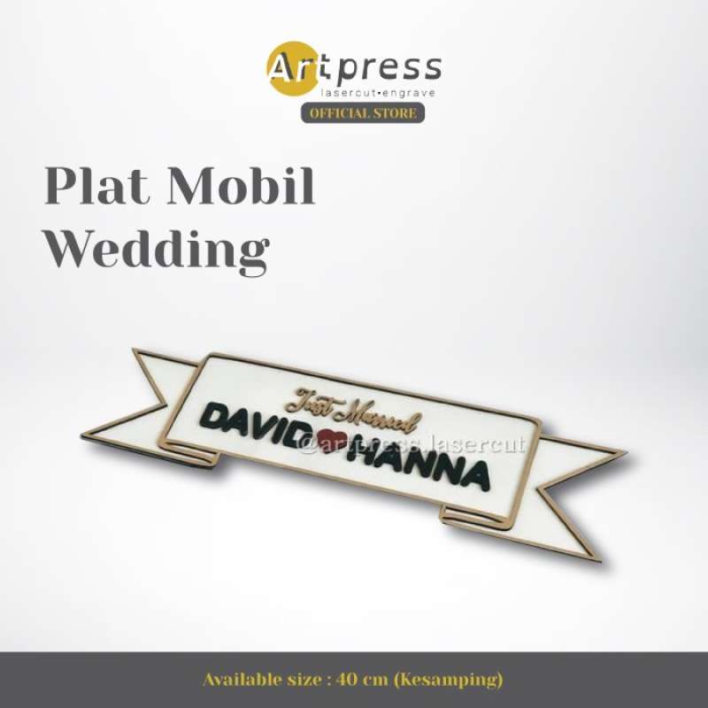 Jual Plat Mobil Pengantin Wedding / Hiasan Car Plate - Just Married ...