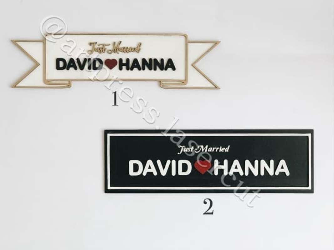 Jual Plat Mobil Pengantin Wedding / Hiasan Car Plate - Just Married ...