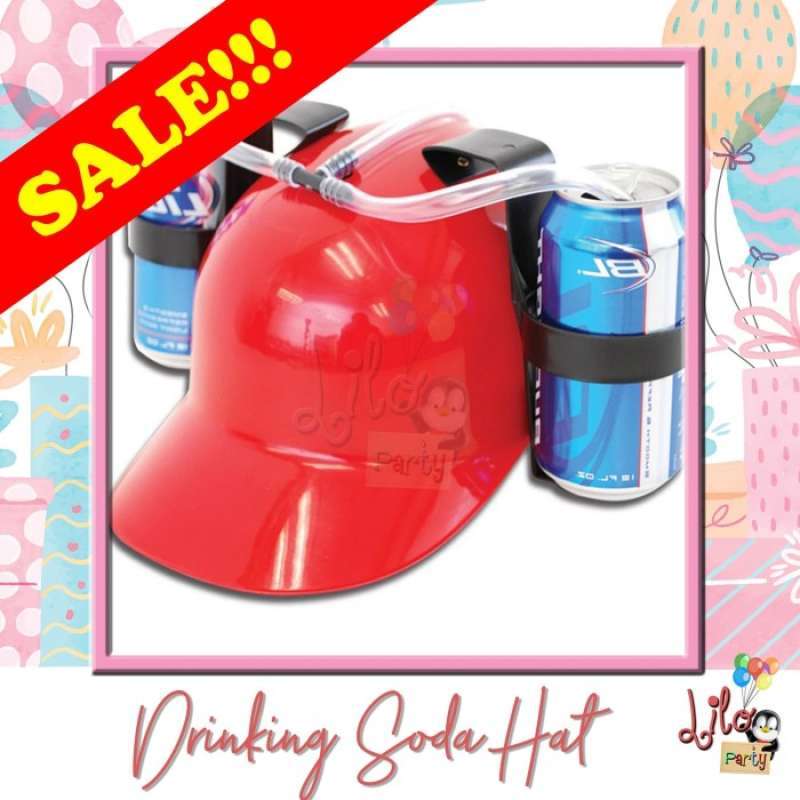 Jual Sale!!! Drinking Soda Hat Topi Holder Botol Dan Kaleng Minuman ...