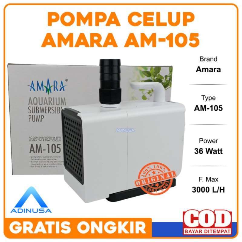 Promo Pompa Celup Submersible Pump Amara Am 105 Am105 Aquarium Kolam ...