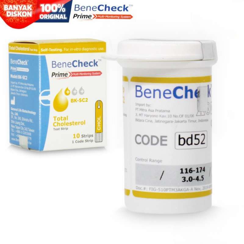 Promo Alat Cek Gula - Benecheck Prime Test Strip Cholesterol Diskon 23% ...