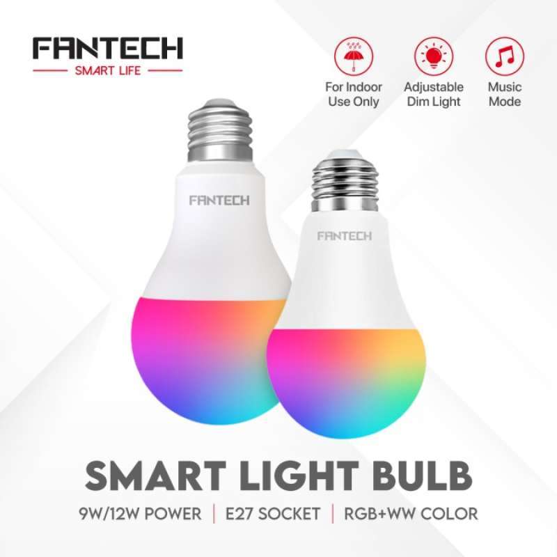 Jual Fantech Smart Life Lampu 9w 12w Led Rgbww Bohlam Wifi Iot Home ...