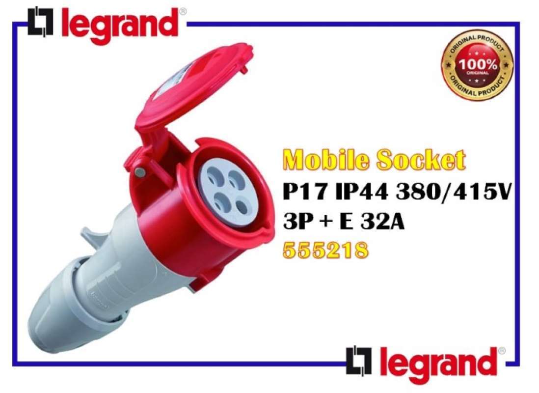 Jual Industrial Socket Mobile Legrand P17 Tempra Pro Ip44 380/415v 3p+e 32a - 555218 Di Seller ...