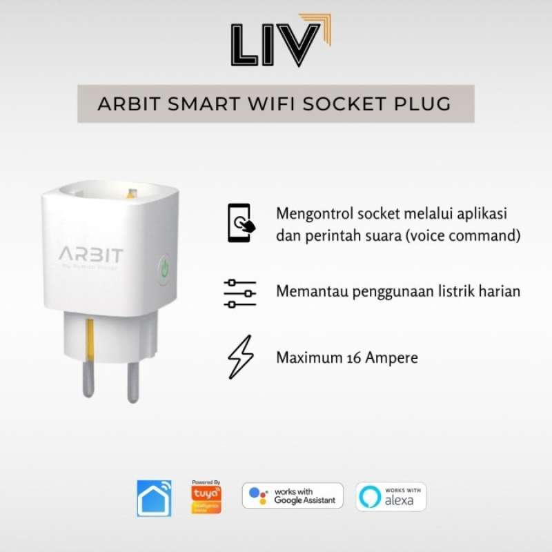 Jual Arbit Wifi Smart Plug Socket 16a With Power Meter, Auto On Off Di ...