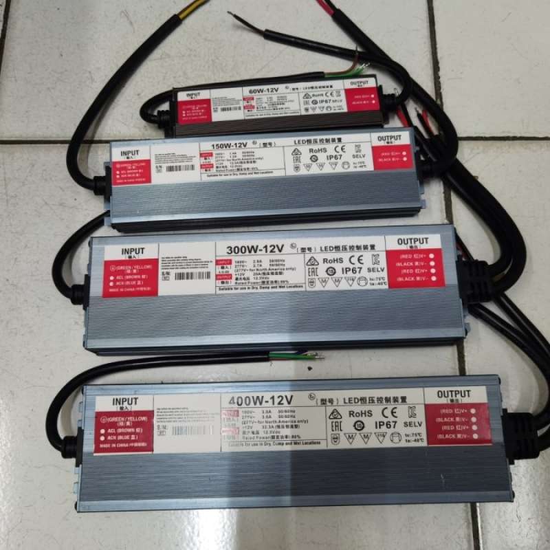 Jual Trafo Lampu Led Anti Air Ip67 Adaptor 12volt 60w 150w 300w ...