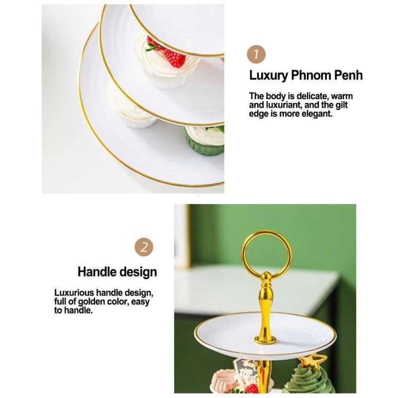 Jual Ylee Rak Kue Susun 3 Tingkat Detachable Plate Cake Stand Display ...