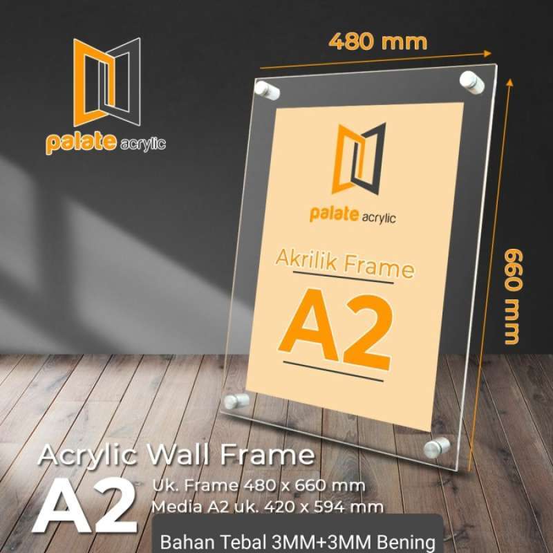 Promo Acrylic Wall Frame A2 / Akrilik Dinding Poster A2 Bening - 3mm ...