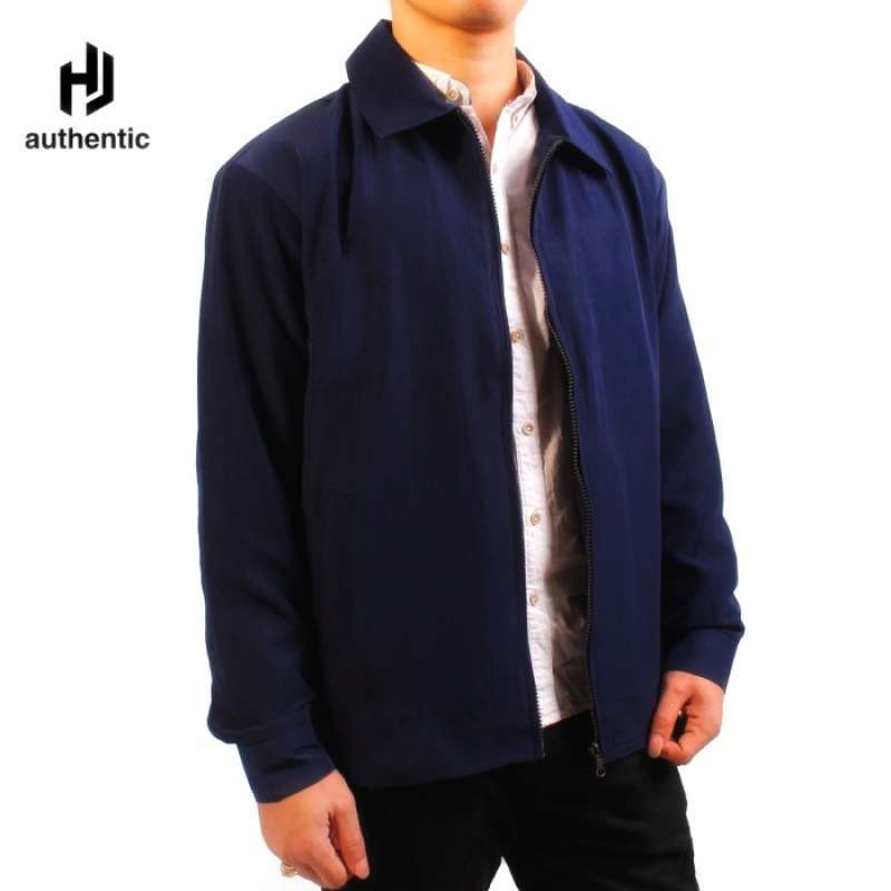 Jual Jasket Pria Cotton Premium Biru Navy Jaket Boss Formal Semi Jas ...