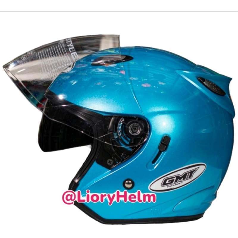 Promo Helm Half Face Gmt O.r.ig.in.al Helm Double Visor Helm Motor Helm Sni Helm - Ice Blue, M ...