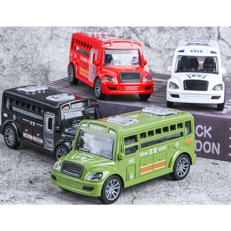 Promo Mainan Mobil Anak-anak Miniatur Bus Klasik Sekolah Simulasi Pintu ...