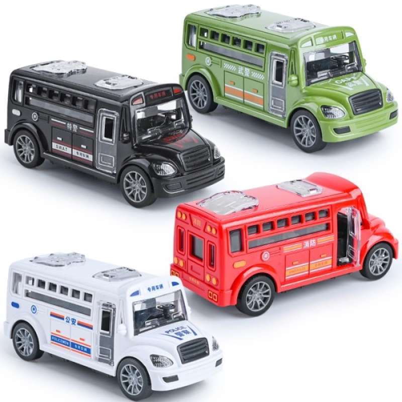 Promo Mainan Mobil Anak-anak Miniatur Bus Klasik Sekolah Simulasi Pintu ...