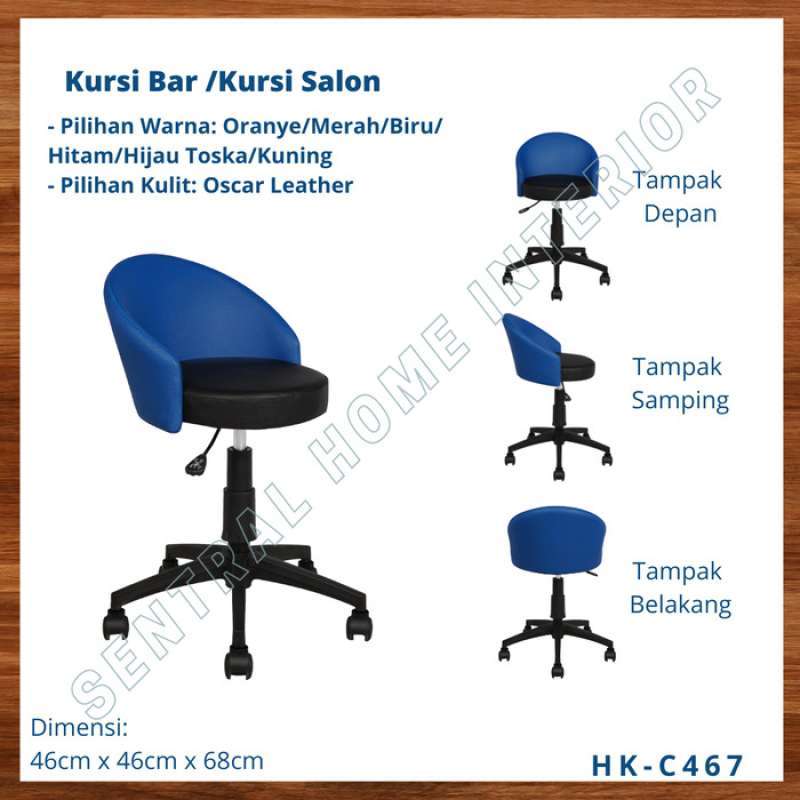 Promo Kursi Bangku Bar/serbaguna/salon - Roda Hitam Nylon Hk-c467 Terbaru - Biru Diskon 17% Di ...