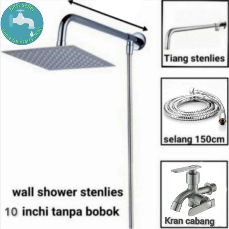 Promo Wall Shower Set Instalasi Luar,head Shower Set Kran Cbng Tanpa ...
