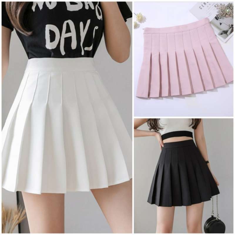 Jual Mini Skirt Korean / Rok Pendek Korea / Rok Mini Korea Polos Di ...