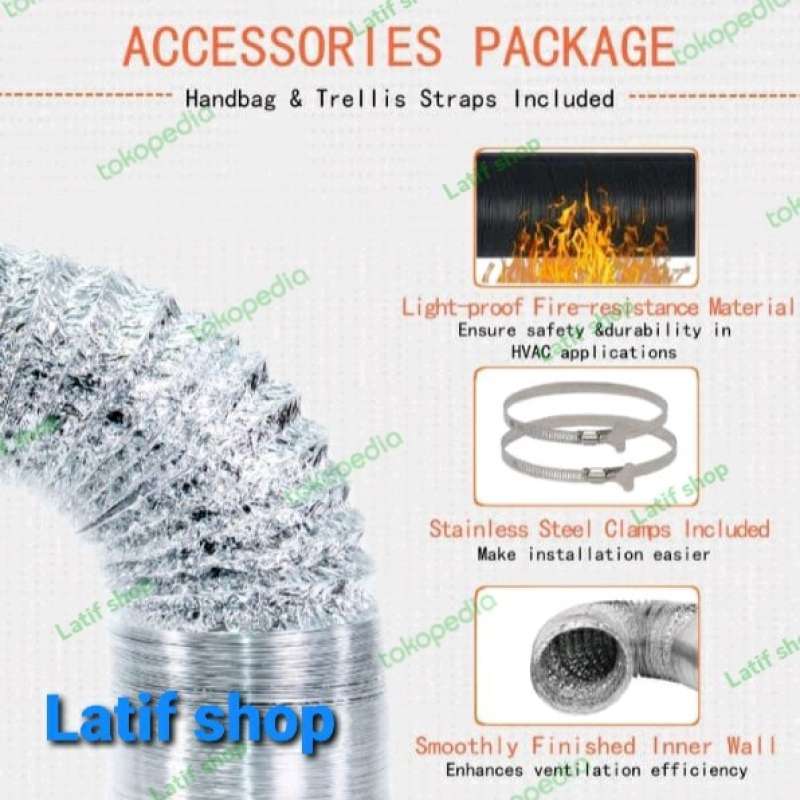 Promo Flexible Ducting 5 In(5 Meter)free Klem 2pc/ Pipa Hexos,ac,cooker ...