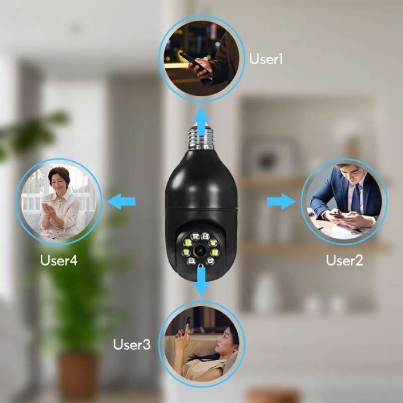 Promo V380 Q15 Bulb Black Ptz Camera Pelacakan Otomatis Penglihatan ...