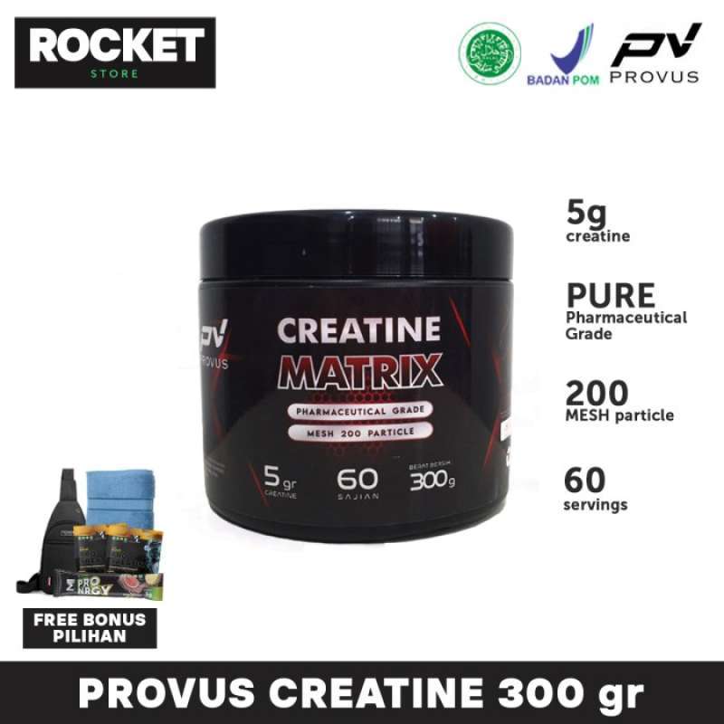 Promo Provus Creatine Matrix 300 Gr 60 Serving - 100% Pure Kreatin Bpom ...