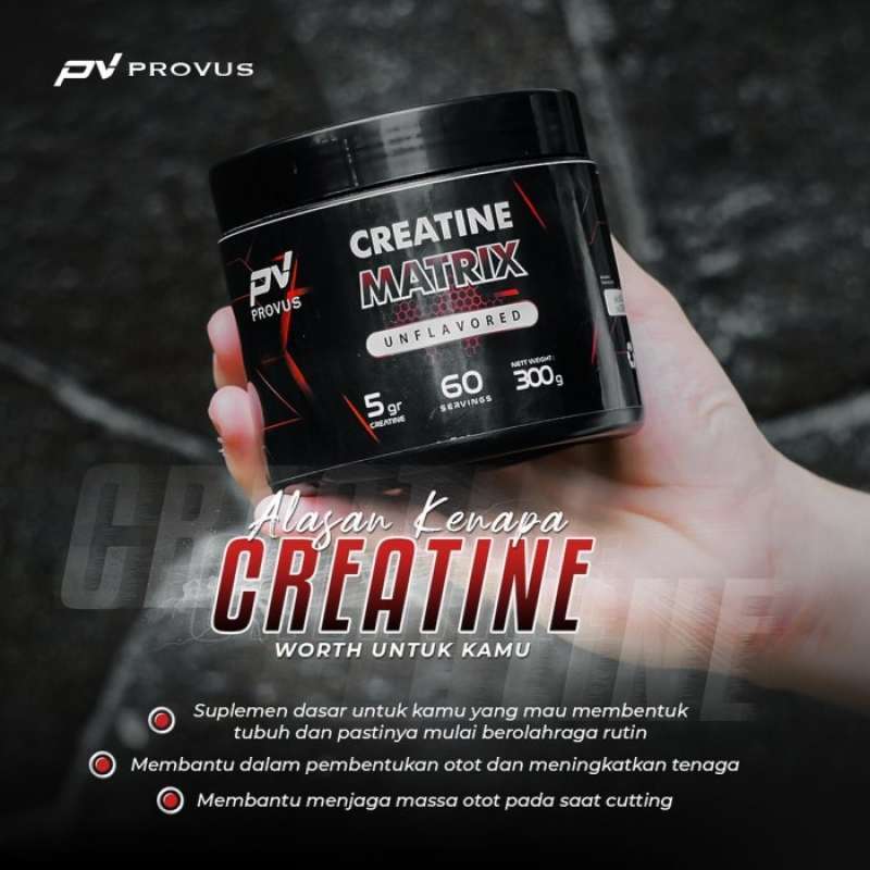 Promo Provus Creatine Matrix 300 Gr 60 Serving - 100% Pure Kreatin Bpom ...