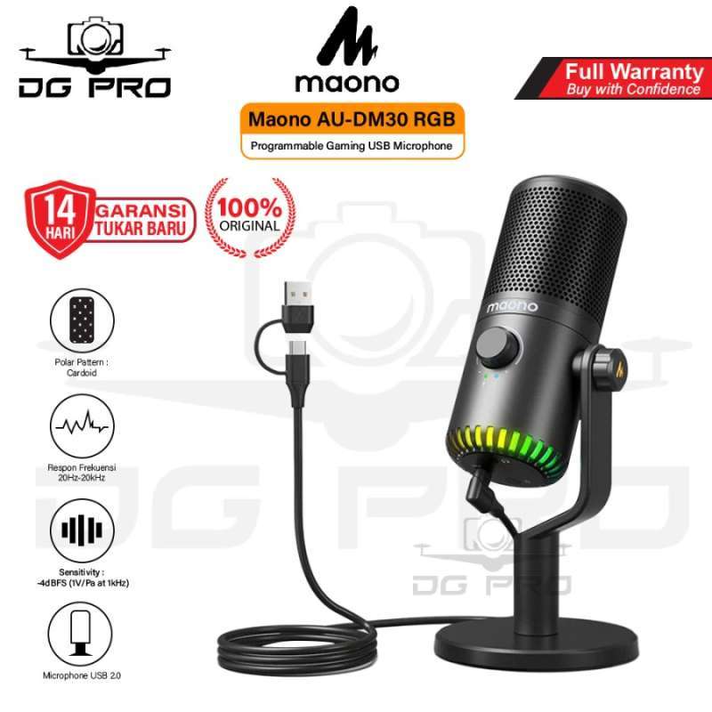 Jual Maono Au-dm30 Rgb Programmable Gaming Usb Microphone Dm-30 Mic Di Seller Dg Pro Official ...