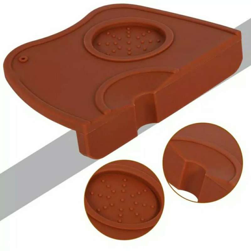 Promo Silicone Coffee Tamper Corner Mat Holder Espresso Maker Brown ...