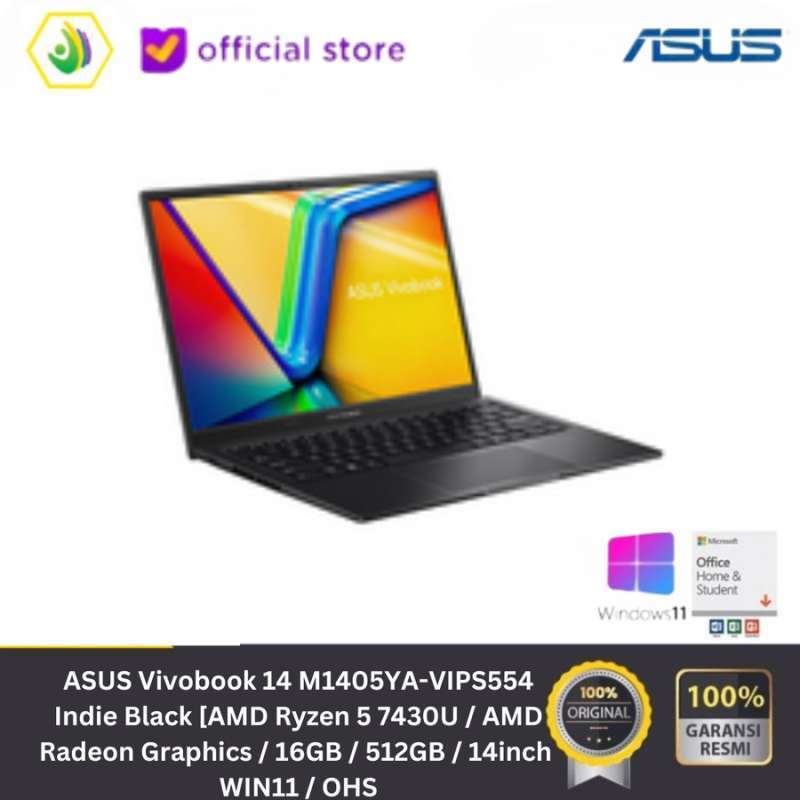 Jual Asus Vivobook 14 M1405ya-vips554 - Indie Black Amd Ryzen 5 7430u ...
