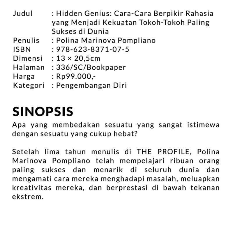 Promo Buku Hidden Genius : Cara-cara Berpikir Rahasia - Penerbit Baca ...