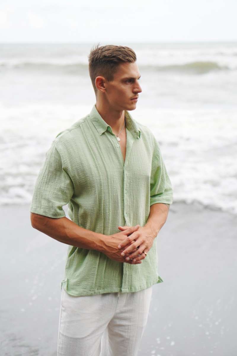 Jual Beachwell Kemeja Pria Oversized Katun Lengan Pendek Resort Wear ...