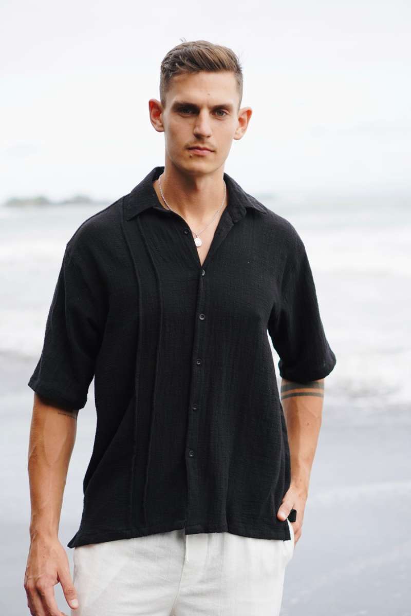 Jual Beachwell Kemeja Pria Oversized Katun Lengan Pendek Resort Wear ...