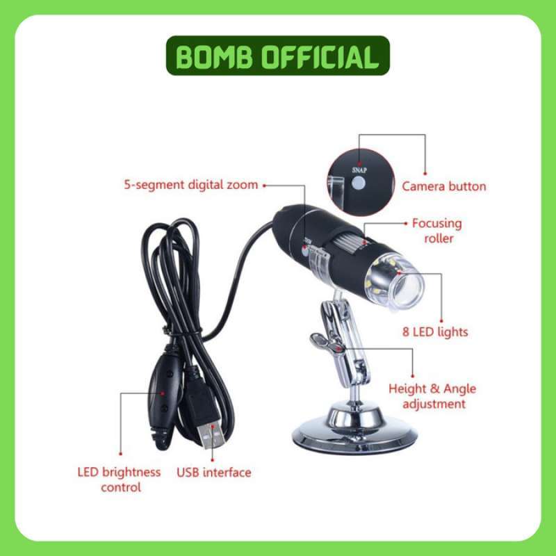 Jual Digital Microscope Endoscope 1600x Usb Mikroskop Led Magnifie Di ...