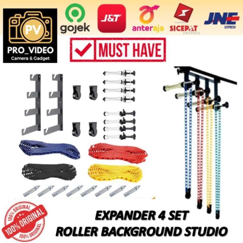 Promo Expander 4 Set Background Bar Manual Stand Kain Layar Roller ...
