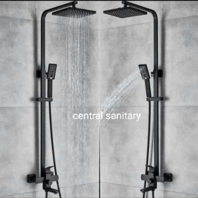 Promo Shower Tiang Hitam Black Kran Shower Sett Stainless Kamar Mandi ...