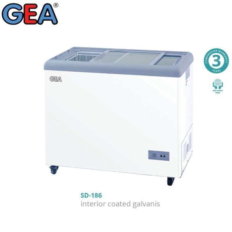 Promo Gea Freezer Sd-186 Kulkas Freezer Es Krim Sliding Flat Glass ...