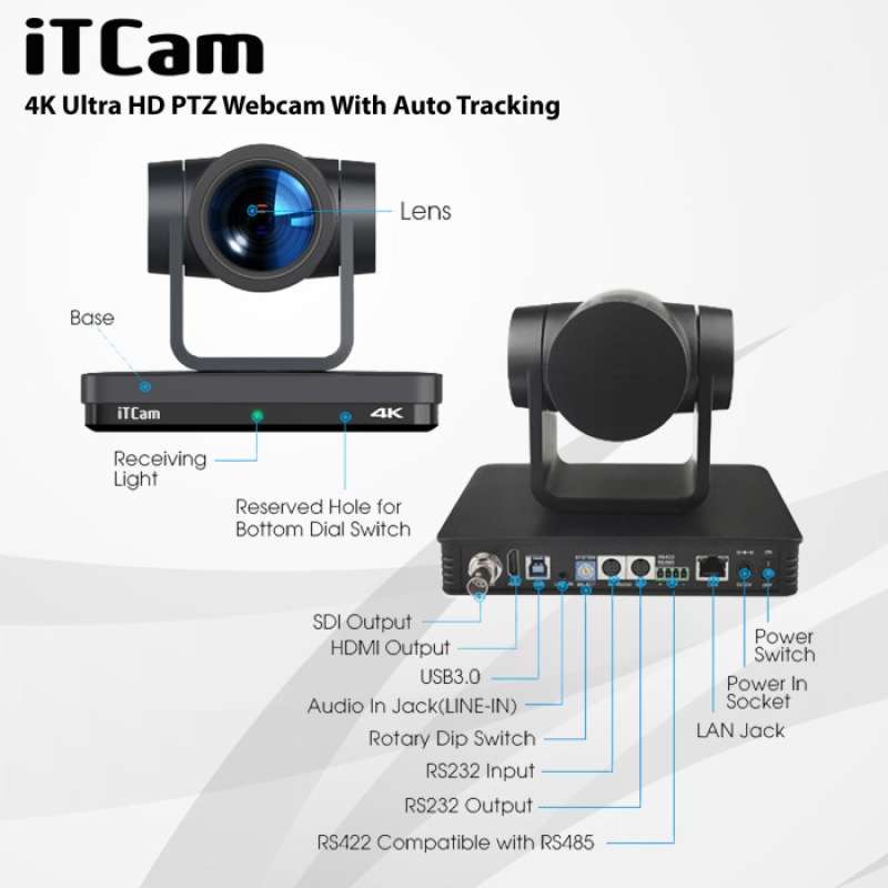 Promo Webcam Ptz 4k Ultra Hd With Auto Face Tracking & 12x Optical Zoom ...