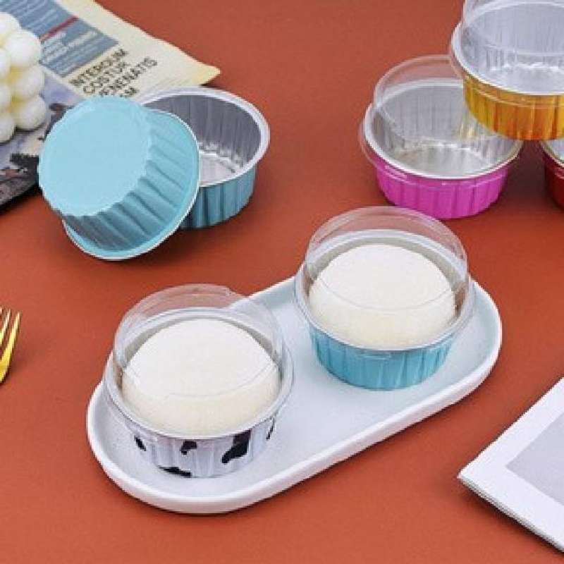 Jual 10pcs - Premium Aluminium Foil Cup Kue Korean Dessert Box Kotak ...