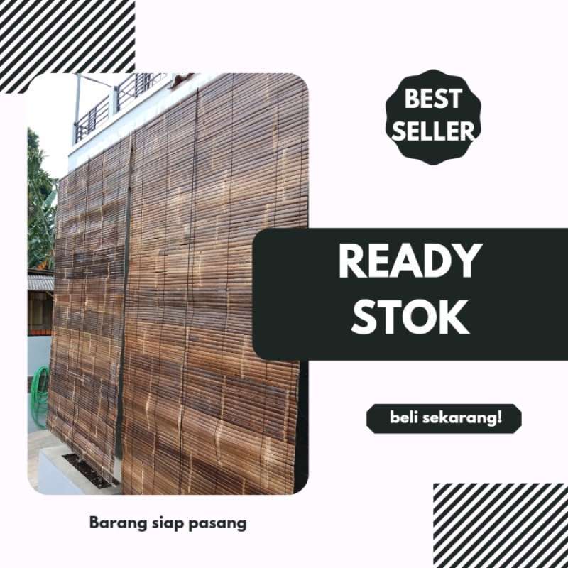 Jual Tirai Bambu 100x200 Kulit Sudah Vernis Krei Bambu Outdoor - L-1m X ...