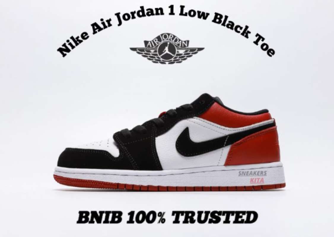 Promo [best Seller] Sepatu Nike Air Jordan 1 Low Black Toe 553560-116 ...