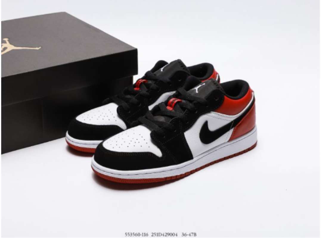 Promo [best Seller] Sepatu Nike Air Jordan 1 Low Black Toe 553560-116 ...