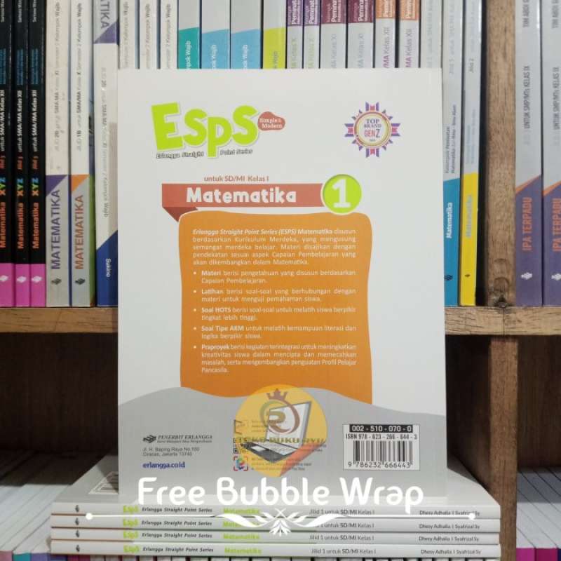 Promo Esps Matematika Kelas 1 Sd Kurikulum Merdeka Erlangga Diskon 23% Di Seller Emerald Store ...
