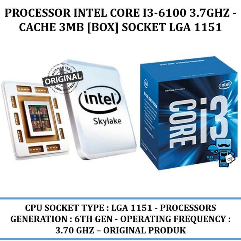 Promo Cessor Intel Core I3-6100 3.7ghz - Cache 3mb [box] Socket Lga 1151 Diskon 23% Di Seller ...