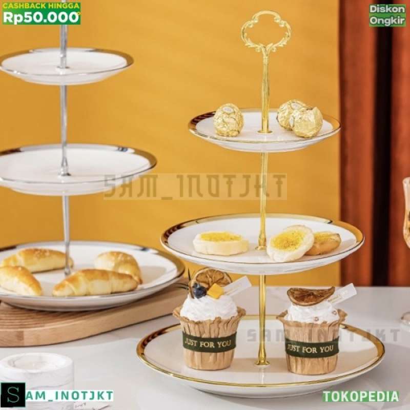 Promo Ready Cake Tier / Rak Tempat Kue / Tempat Kue Bertingkat Putih ...