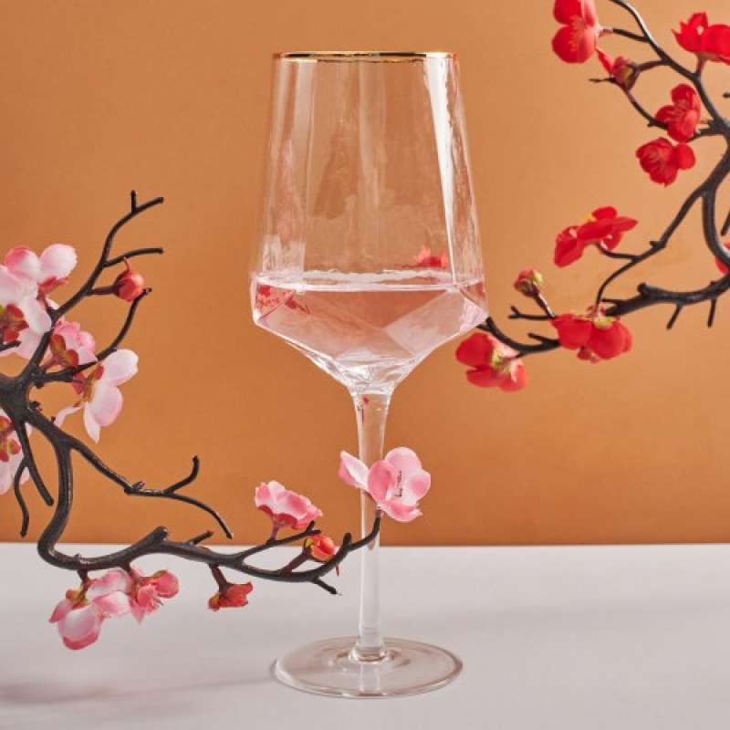 Promo Crown Patterned Wine Glass 570ml Gold Rim / Gelas Wine / Gelas ...